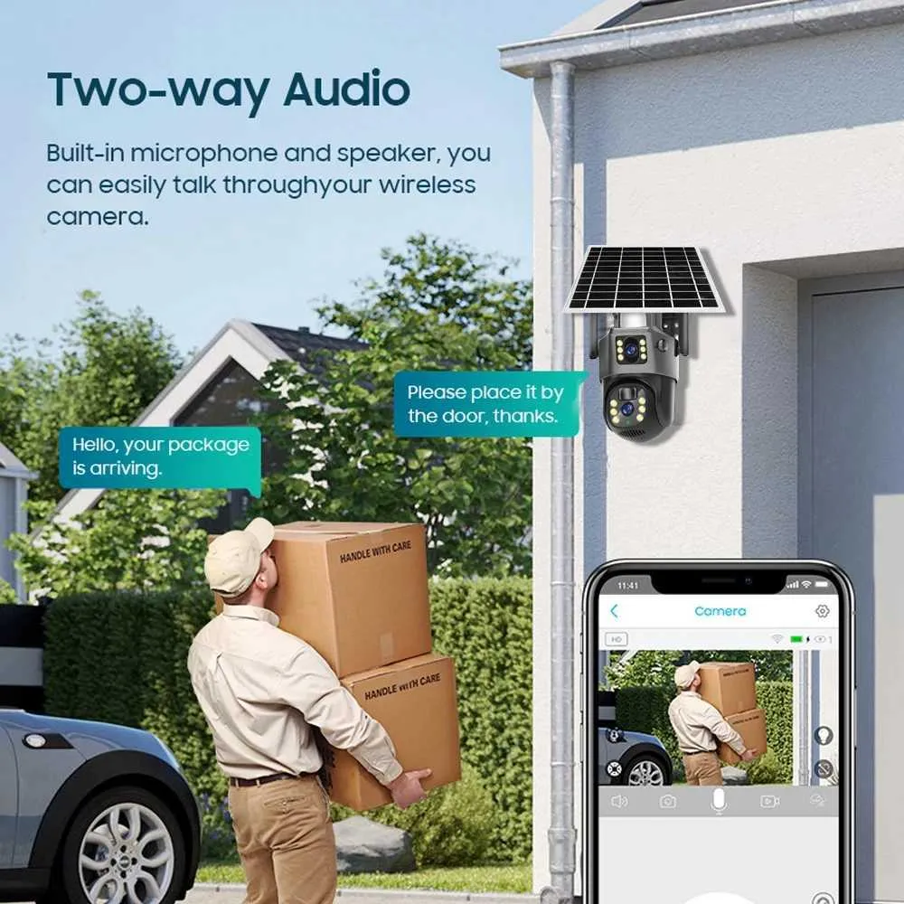 WLAN Kamera Kits Solar WiFi Kamera 8MP Dual Objektiv Im Freien Im ...
