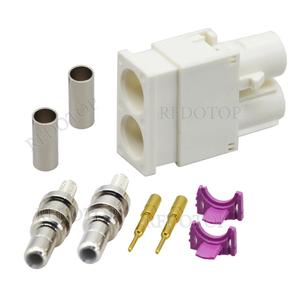 Twin Fakra B Male Plug Dual Fakra II SMB Connector 50 Ohm RF Coaxial ...