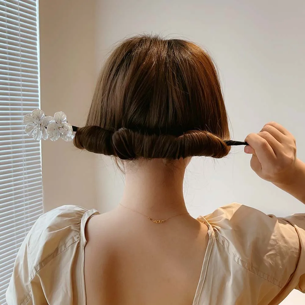 DHgate.com:Shell Flower Hair Bun Maker Braid Styling Pearls for Bun ...