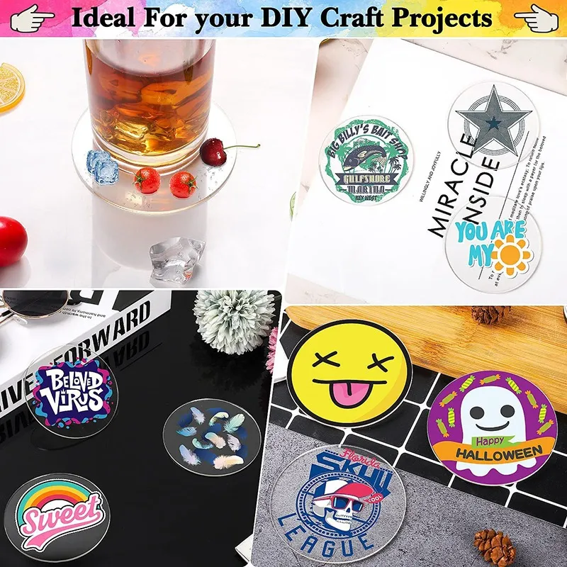 3 & 4 Inch Clear Acrylic Disc Ornament Blanks Project Sheet For Art ...