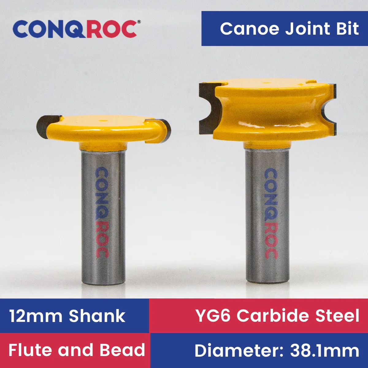 12mm Shank Canoe Joint Bead And Flute Router Bits Set Tungsten Carbide ...