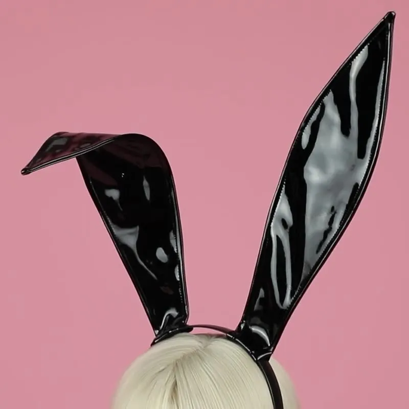 Premium Leather Bunny Ears Headband - Sexy Cosplay Costume Accessory ...