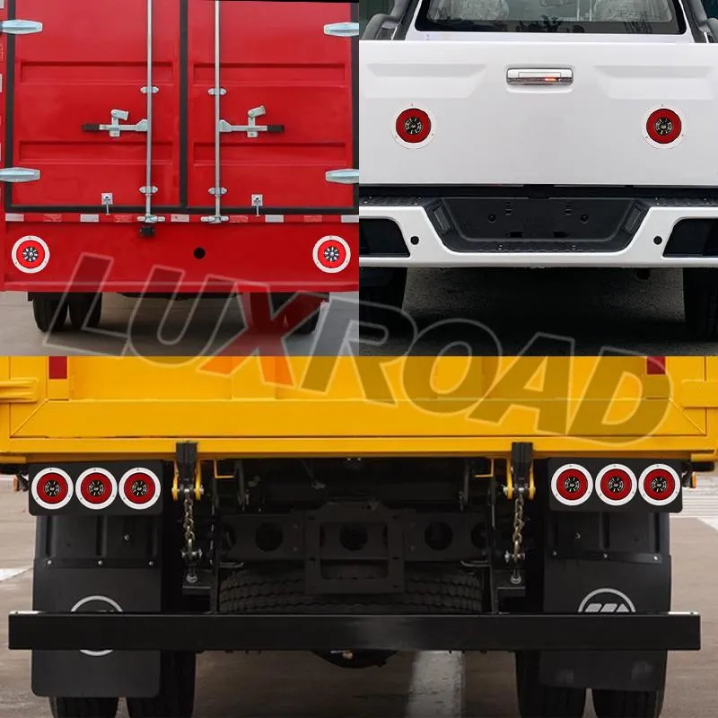 Trailer Hitch Brake Light, 4 Inch Round LED Tail Light Red & Amber Stop ...