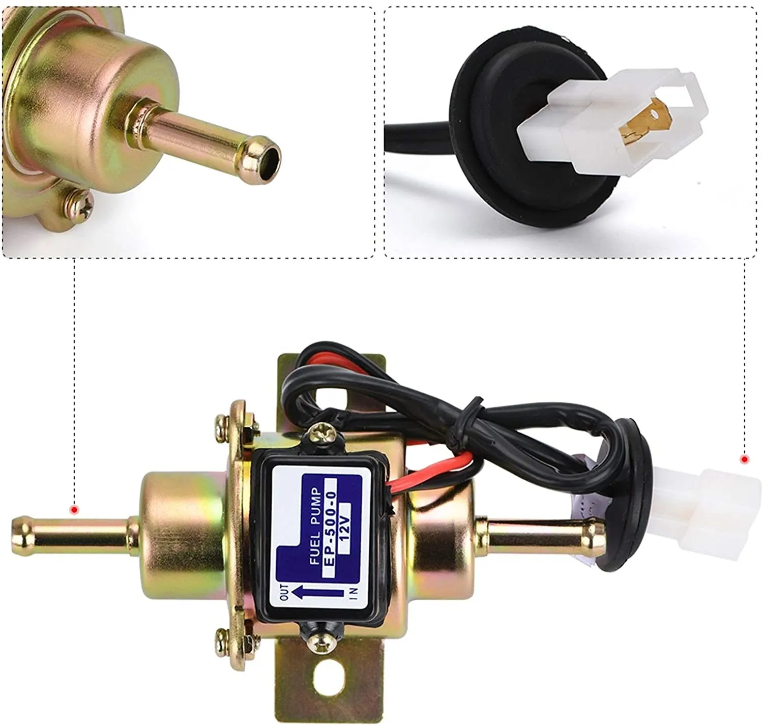 12 Volt Electric Car Fuel Pump Diesel Petrol Gasoline Inline EP500-0 ...