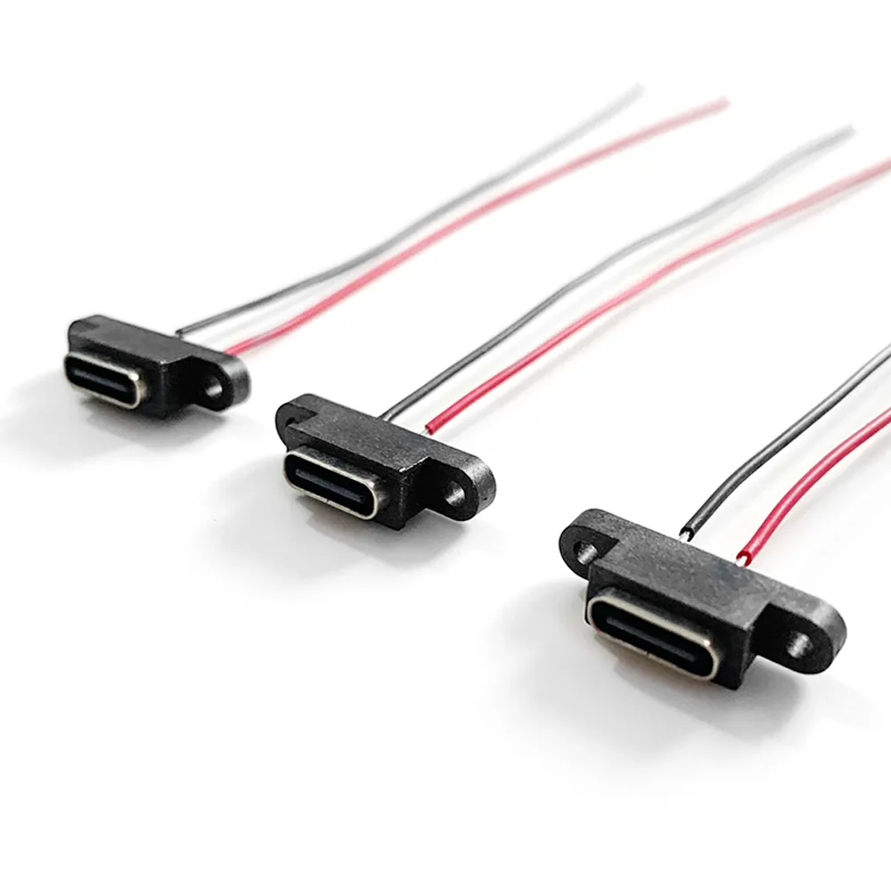 Usbc Panel Mount 20/10/5pcs 6 Pin SMT Socket Connector Micro USB Type C ...