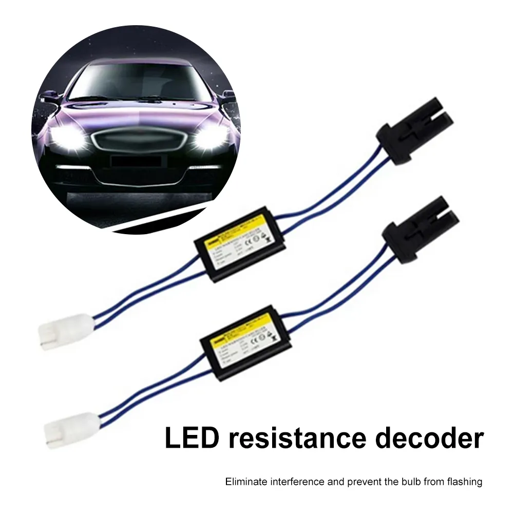 T10 Canbus Decoder Cable: 2-Pack 12V LED Load Resistor Plug-N-Play Auto ...