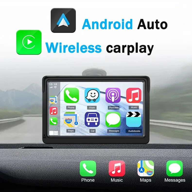 12V Portable Car Monitor Display Rear View Camera 7 Inch Screen Player ...