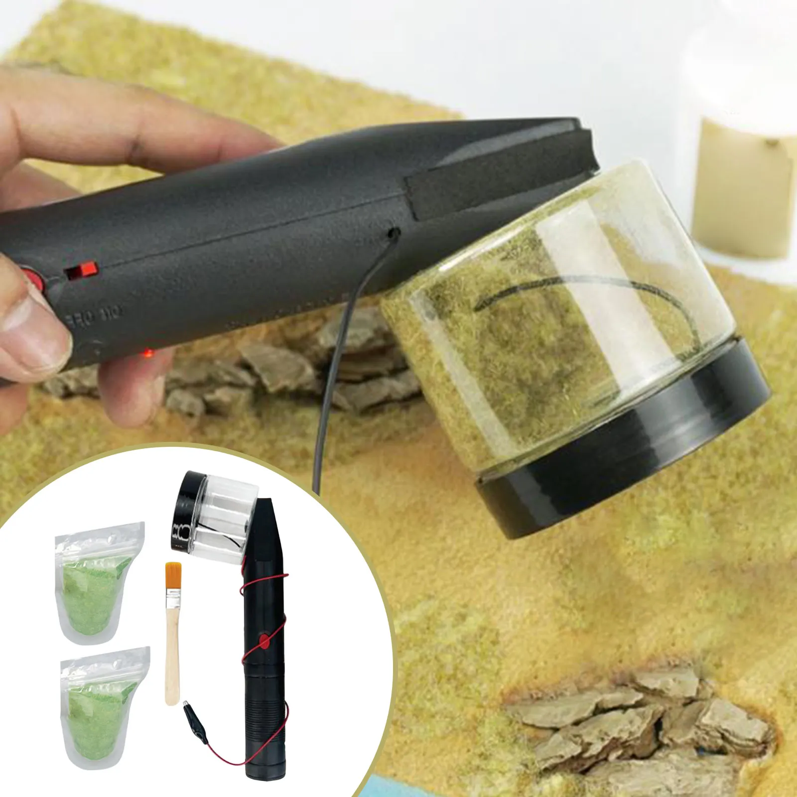 Electrostatic Flocking Static Grass tampax cardboard applicator with ...