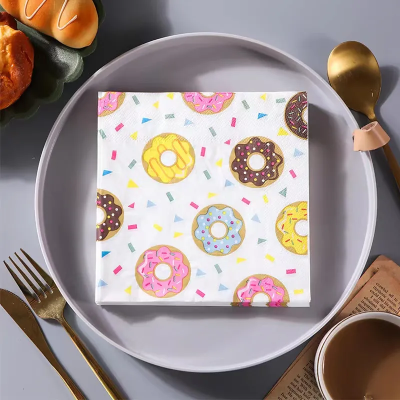 20-Pack Donut Print Disposable Napkins for Party or Daily Use, Eco ...