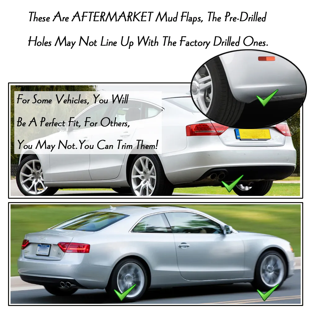 Mud Flaps for Audi A4 S4 B5 8D B6 8E 8H B7 B8 8K B9 8W A6 S6 C4 4A C5 4B C6 4F C7 4G C8 Avant 2024 Models Durable Stylish