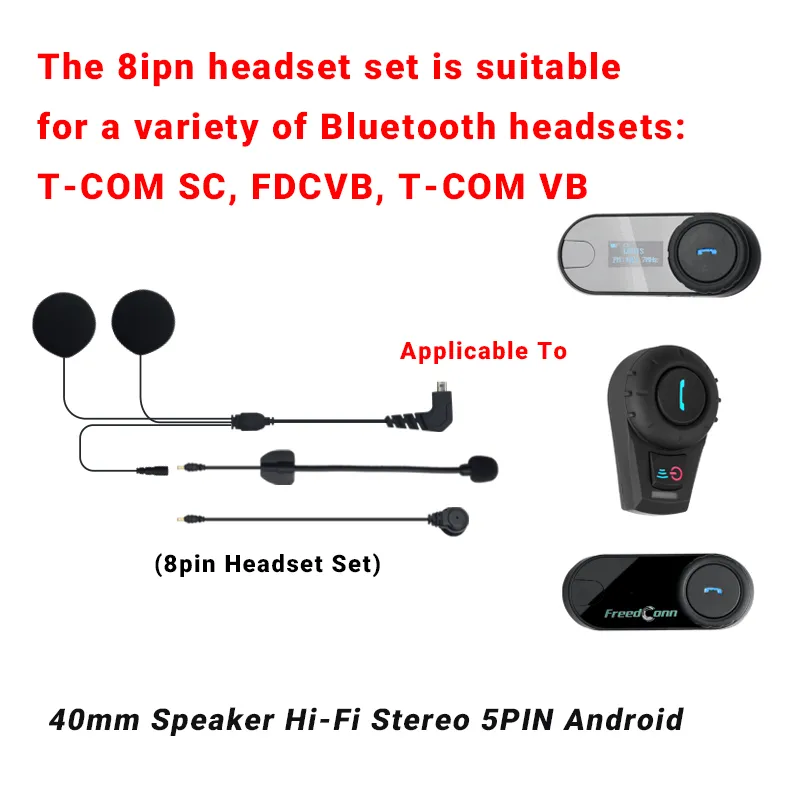 DHgate.com:Upgraded FreedConn Soft & Hard Earphone Mic for Full/Open Face Motorcycle Helmets ...