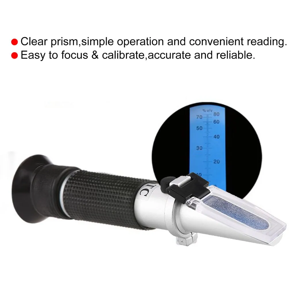 refractometer reading with alcohol