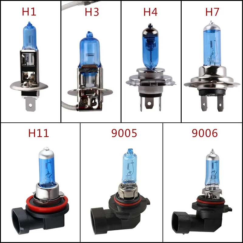 Super Bright Headlights Bulbs - High/Low Beam Halogen Bulbs H1 H3 H4 H7 ...