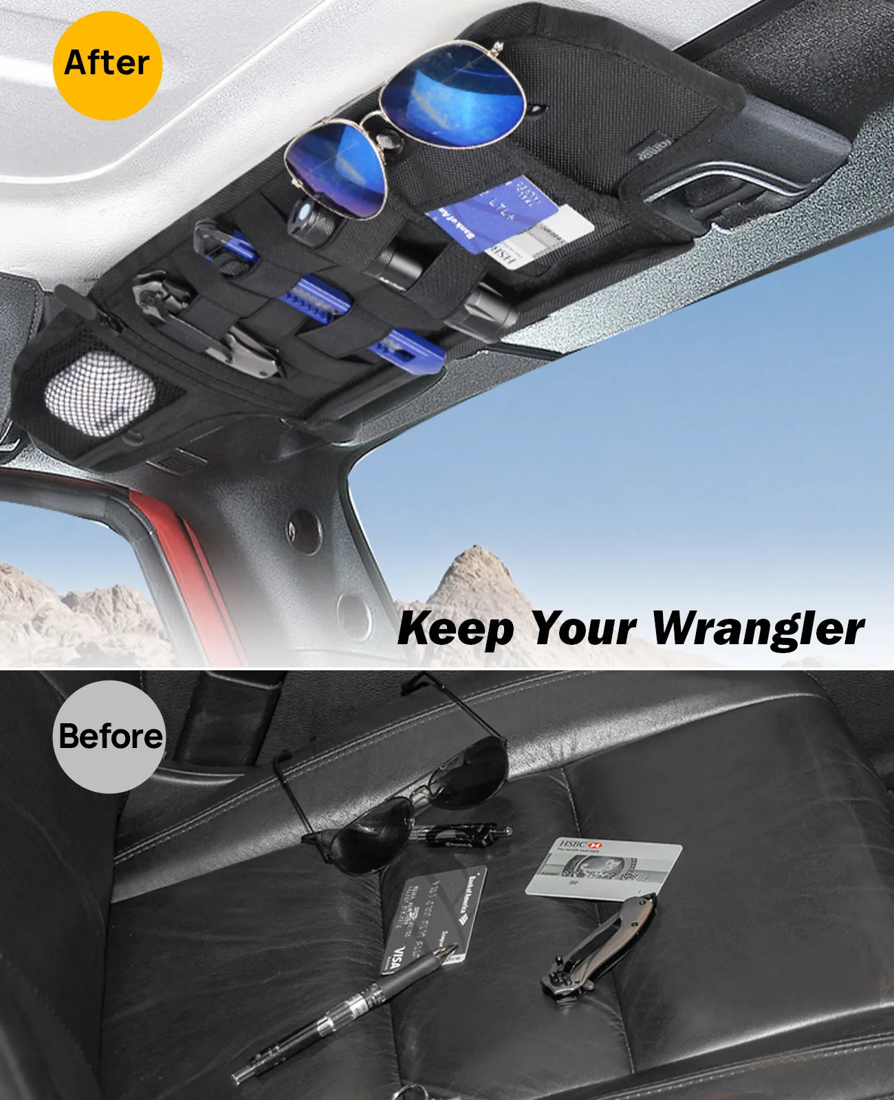 DHgate.com:Sun Visor Storage Bag For Jeep Wrangler JK 2007-2018 ...