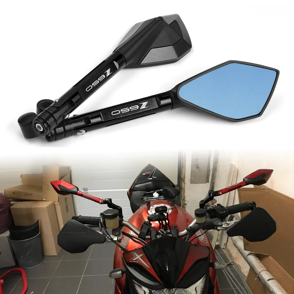 DHgate.com:Blue Aluminum Anti-glare Motorcycle Rearview Mirrors for ...