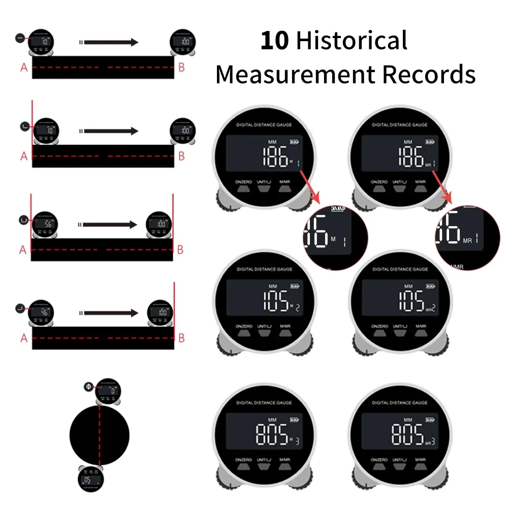LCD Display Digital Ruler Type C Electronic Tape Measure With ...