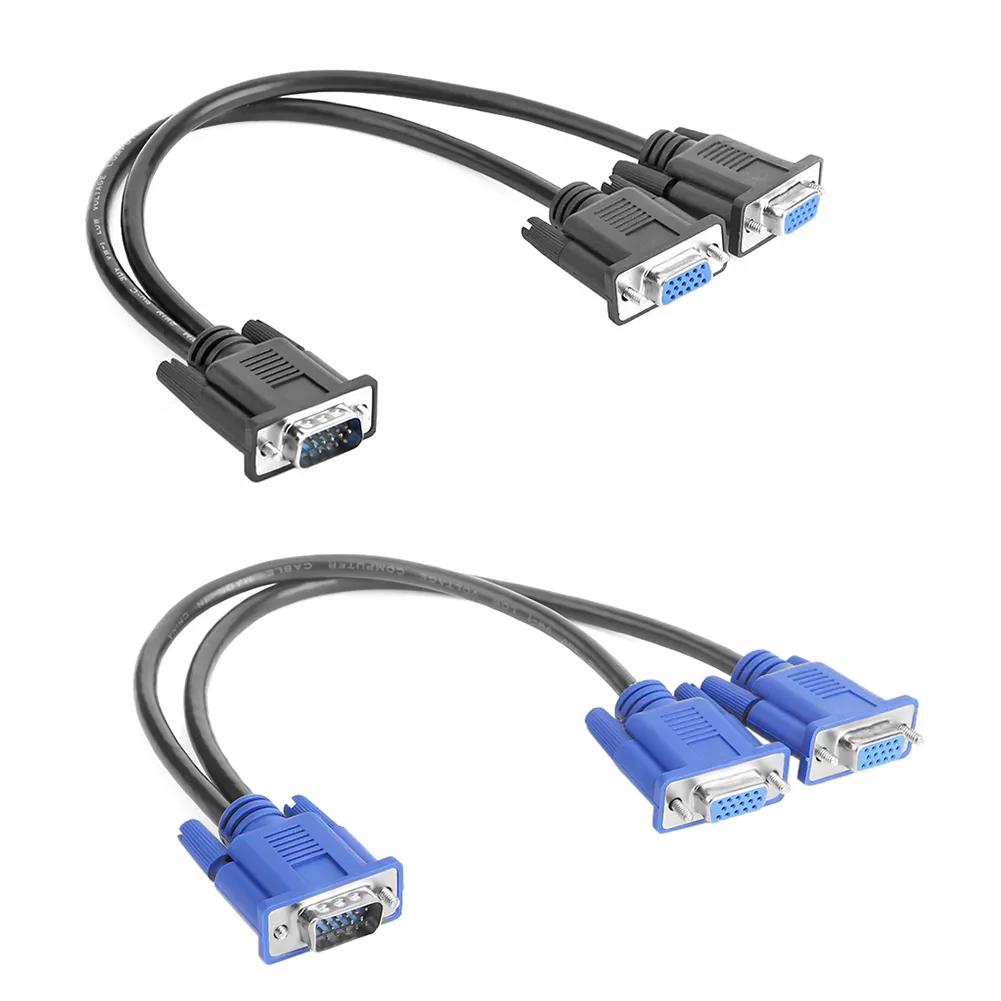 VGA Splitter Cable for Computer to Dual Monitor - Male to Female ...