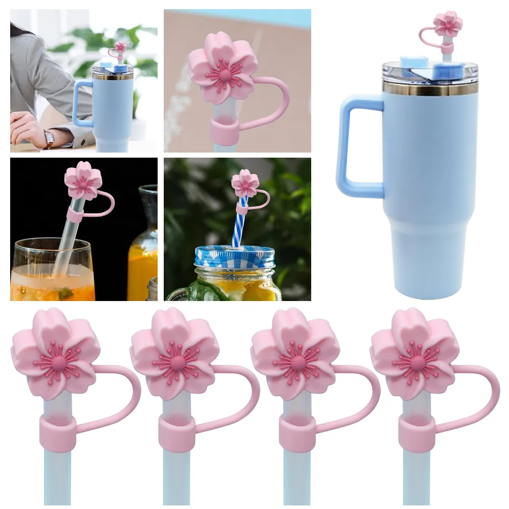 Stanley Cup Accessories Straw Cover: 4-Piece Reusable Silicone Straw ...