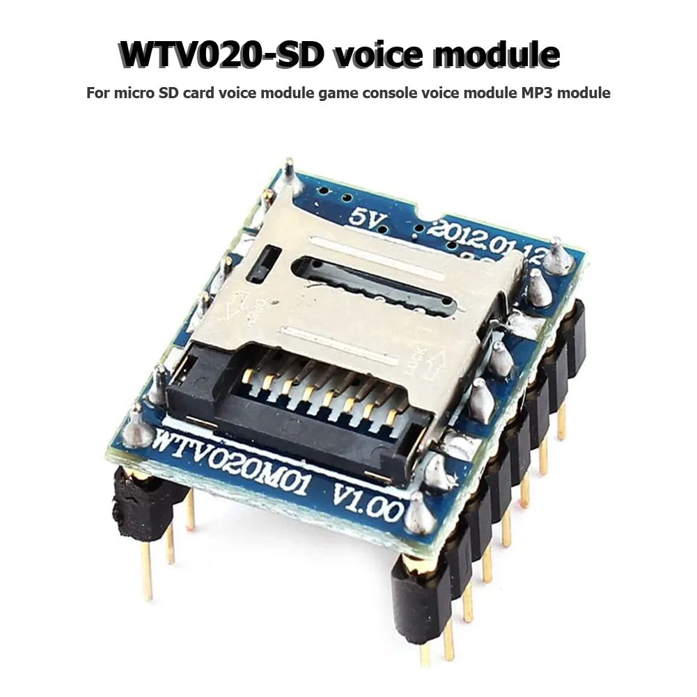 SD Card MP3 Sound Module WTV020-16S WTV020-20S WTV020 Plug-in SD Card ...