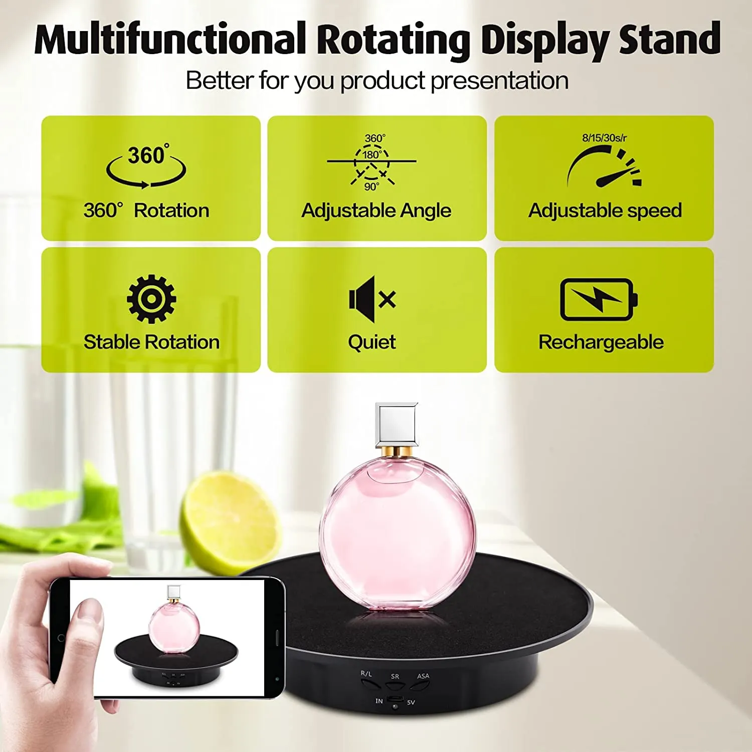 DHgate.com:2024Electric Rotating Display Stand - 360° Motorized ...