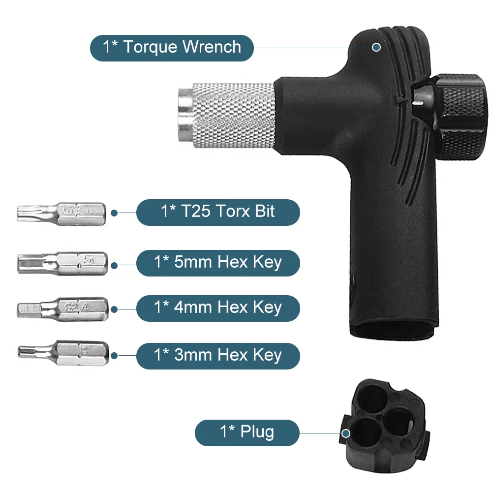 Bike Allen Wrench Set, Adjustable Bike Torque Wrench 4/5/6Nm T Wrench ...