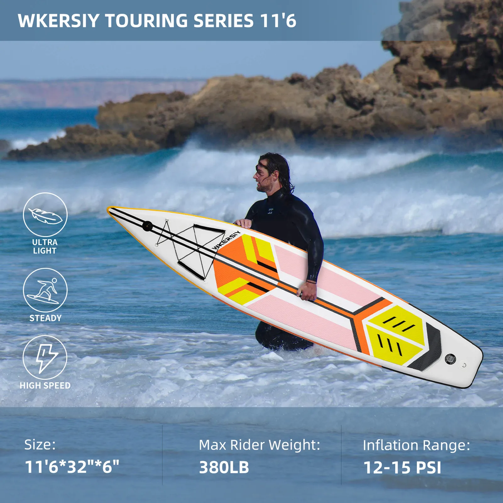 2024 Premium Non-Slip Inflatable SUP Board w/ Pump, Carry Bag for ...