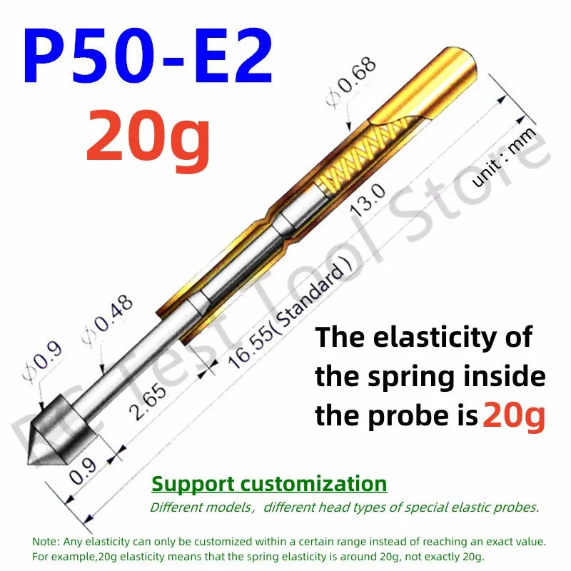 P50-E2 Spring Test fused test probes - 20/Pogo Pin Test Pins with 0 ...