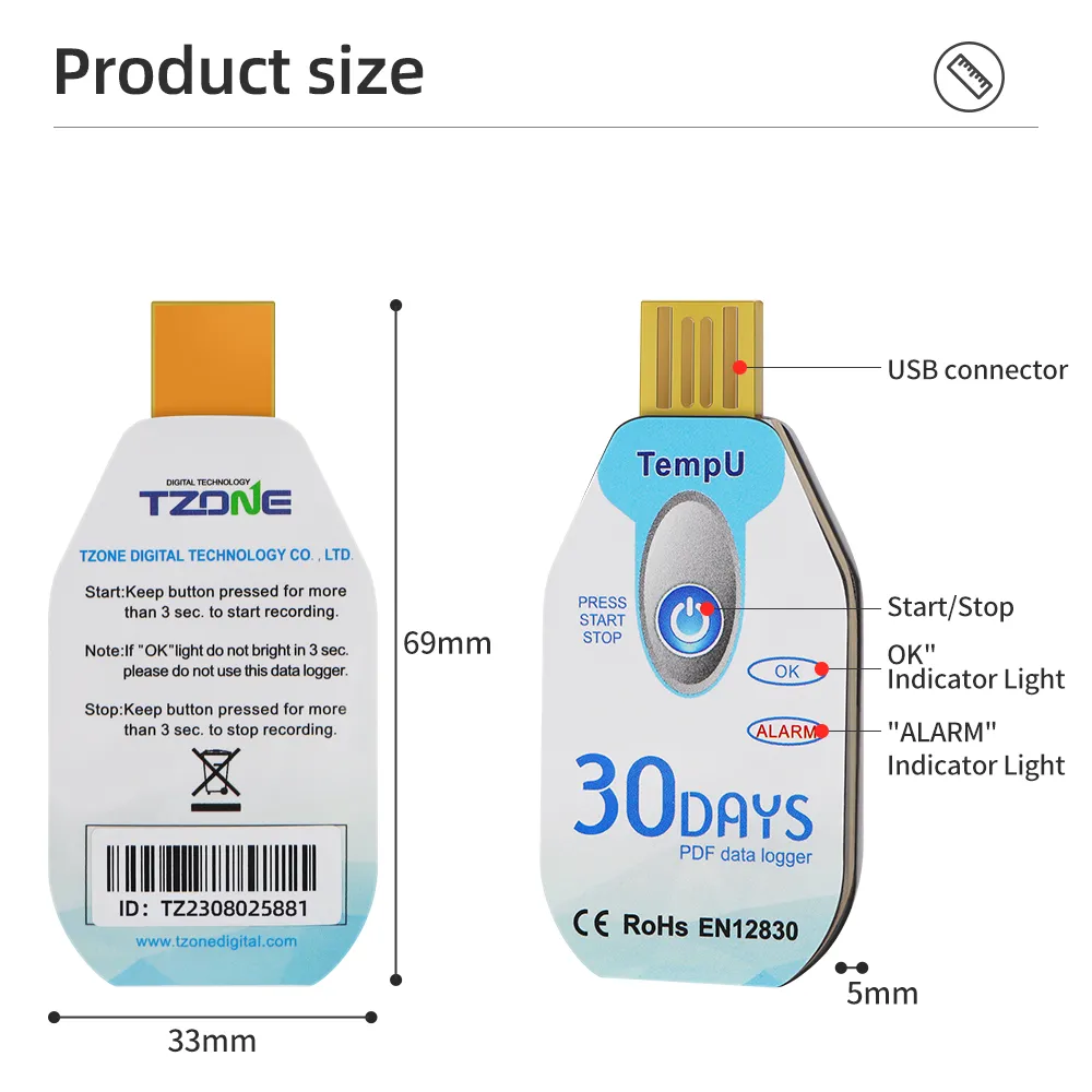 Wholesale Single Use USB Temperature And Humidity Data Anymp4 Screen ...