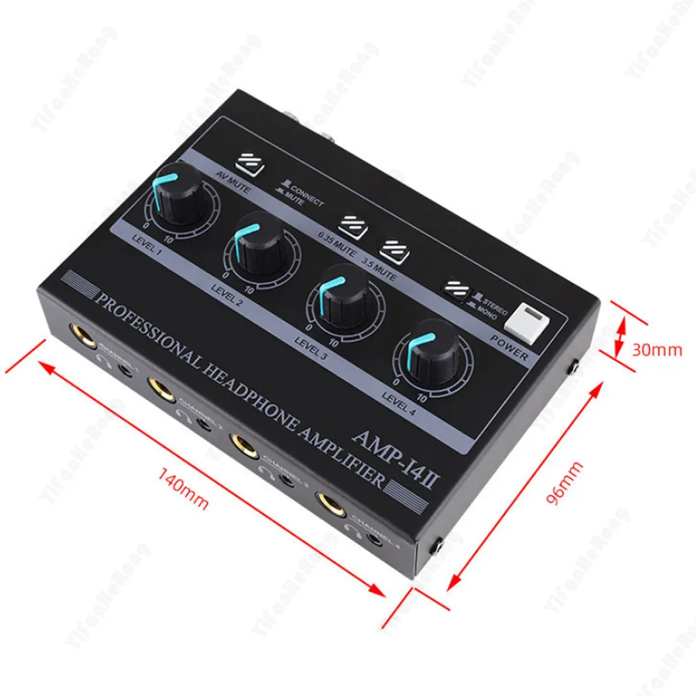 Powered Audio Mixer Amplifier 4 Channel Ultra Compact Headphone Amp ...
