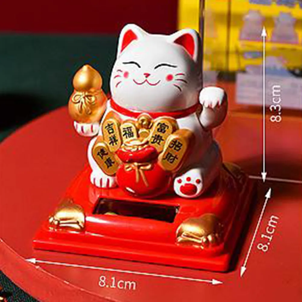Gold Waving Cat Statue Chinese Lucky Wealth Bird In The Hand Cat Home Decor And Car Ornament ...