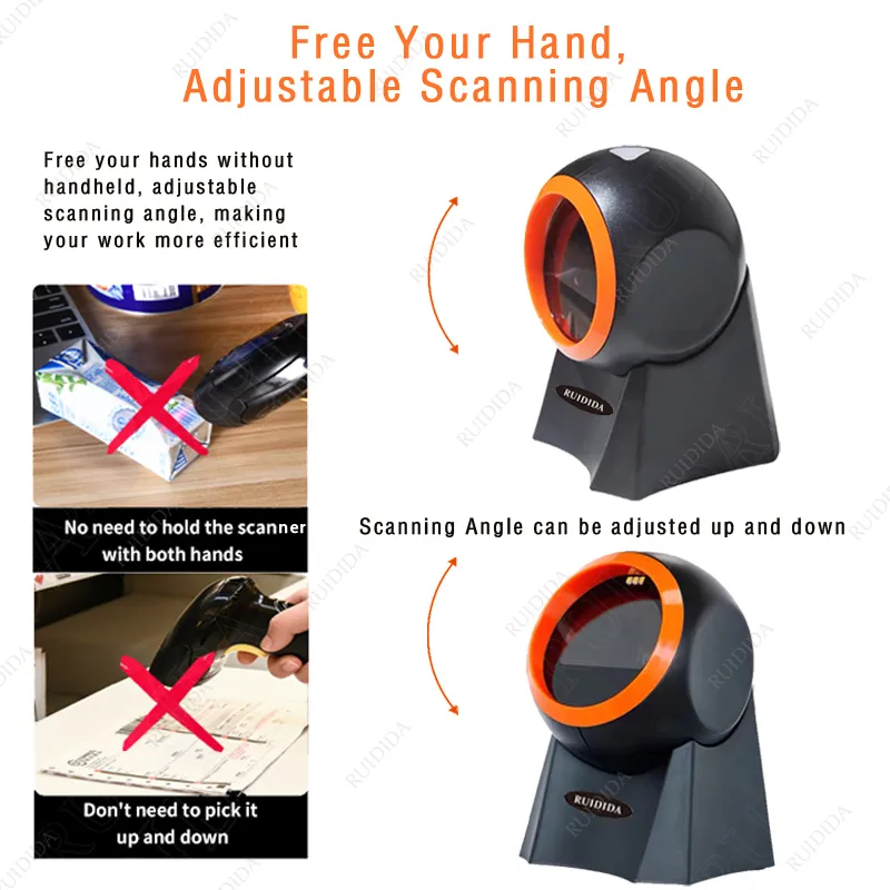 USB 2D Desktop qr photo scanner with Hands-Free Scanning ...