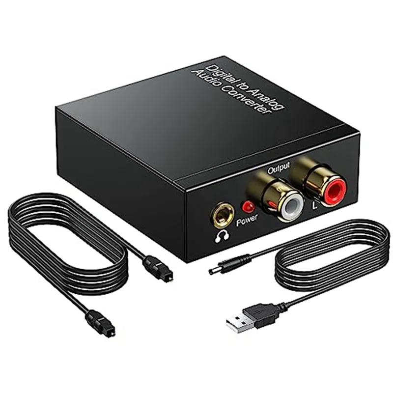 Digital Audio DAC Optical To RCA Converter: Portable Toslink Optical To ...