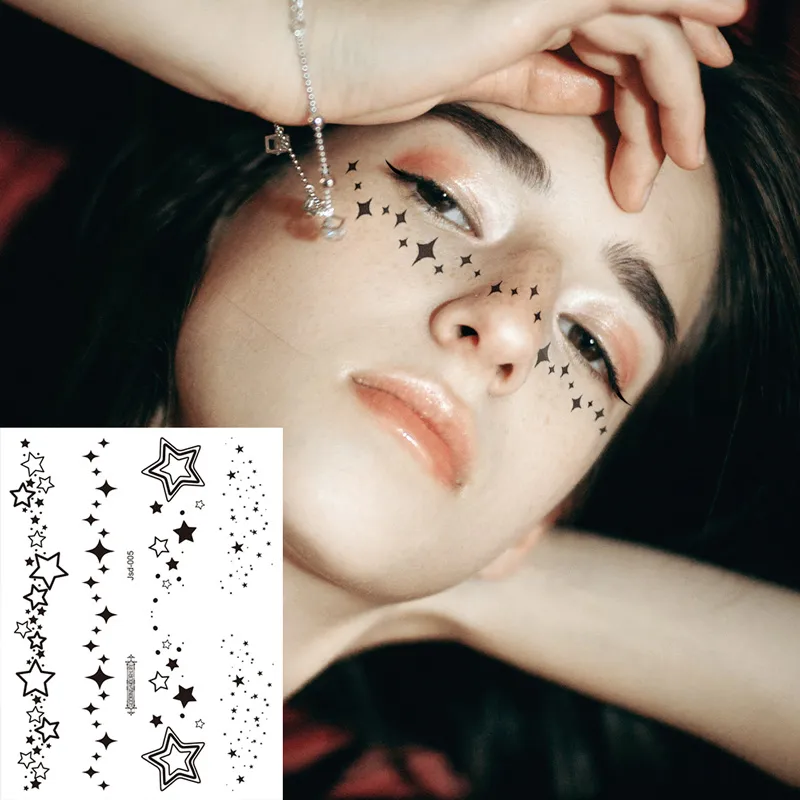 Temporary Star Face Tattoos