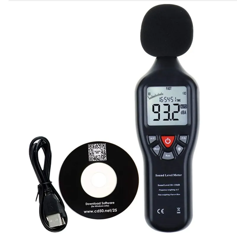 Noise Sensor Decibel Meter, Black Noise Meter with 30-130dB Measuring ...