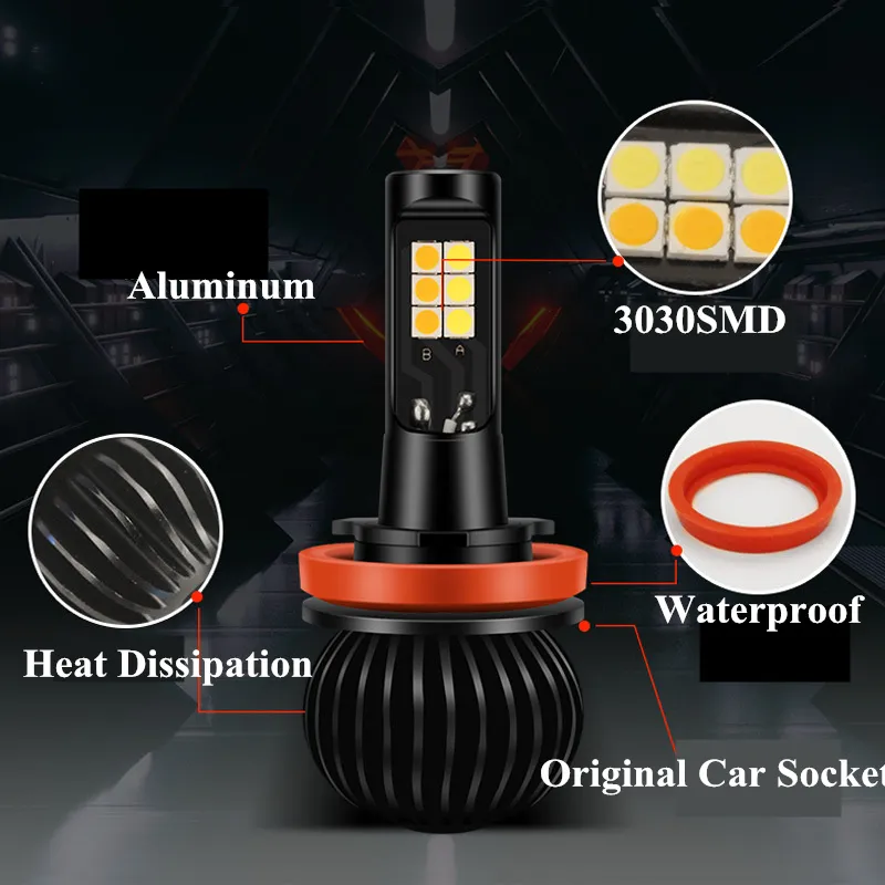 DHgate.com:Switchback LED Fog Lights - 2 Pack, Dual Colors 3000K Yellow ...