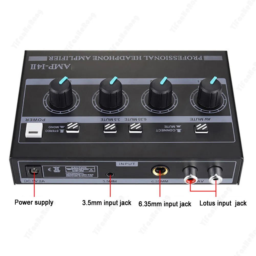 DHgate.com:Professional 4-Channel Audio Amplifier: RCA & 3.5mm & 6.35mm Inputs for Studio/Stage ...