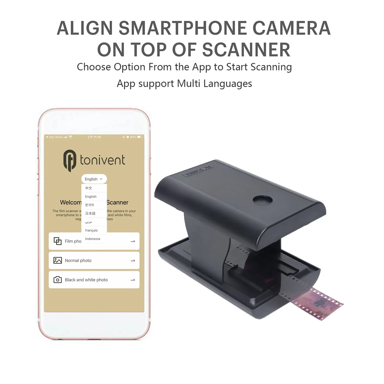 Mobile Film and Slide Scanner for 35mm/135mm Negatives and Slides with ...