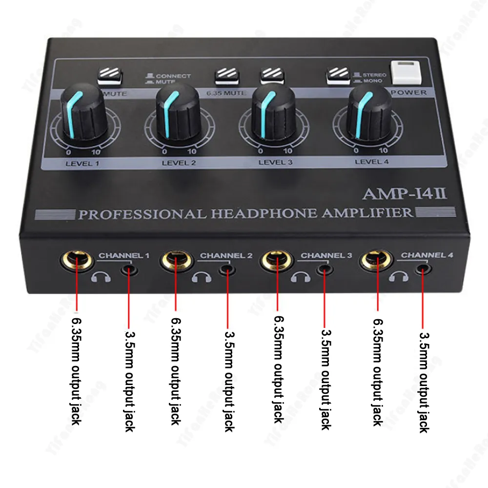 DHgate.com:Professional 4-Channel Audio Amplifier: RCA & 3.5mm & 6.35mm Inputs for Studio/Stage ...