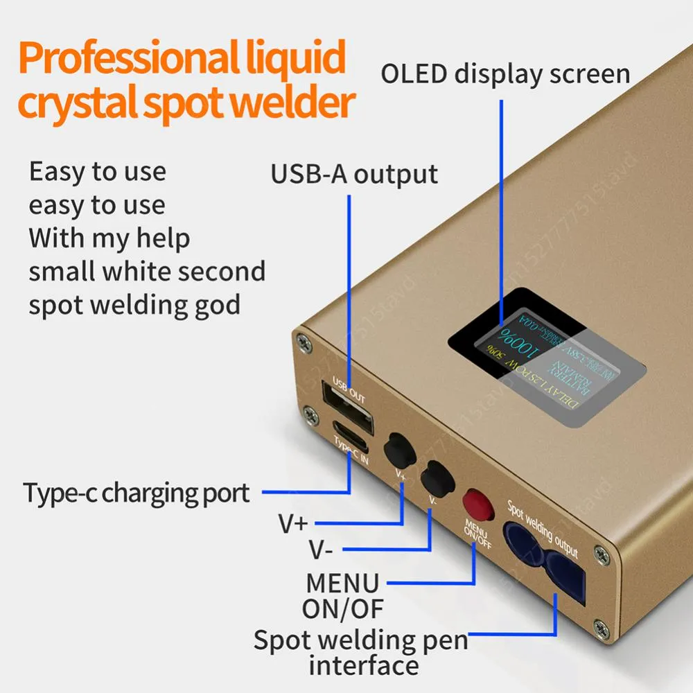 Portable Welding Machine Handheld Spot Welder: 5300/10600mAh Battery ...