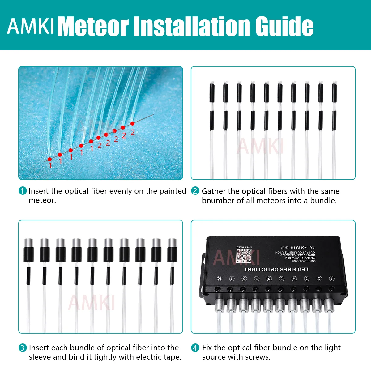 8 Modes10 LED Meteor Shower Rain Lights, RGB Fiber Optic Car Roof ...