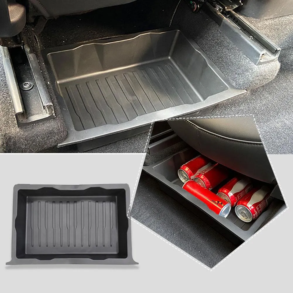 For Tesla Model Y Storage Under Seat Drawer Hidden Storage Box TPE ...