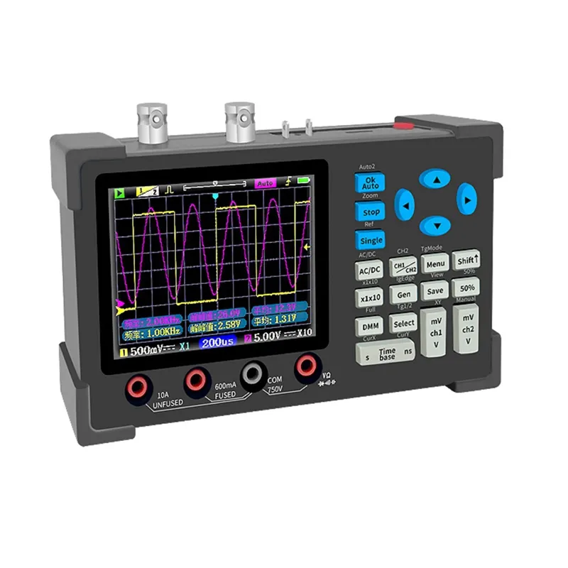 DSO3D12 3.2" Desktop Digital cathode ray oscilloscope with Dual Channel Multimeter and Signal ...