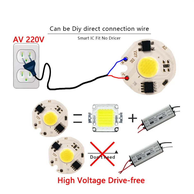 AC LED COB Chip Birthstone Beads Ceiling Cup Lamp Source Y27, 10mm ...