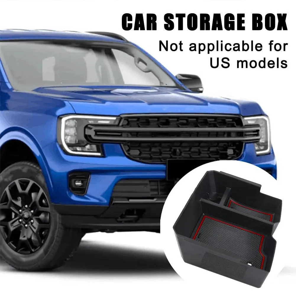 Center Console Organizer for 2024 FORD Everest Ranger Car Armrest Storage Box Tray Interior Accessories Black