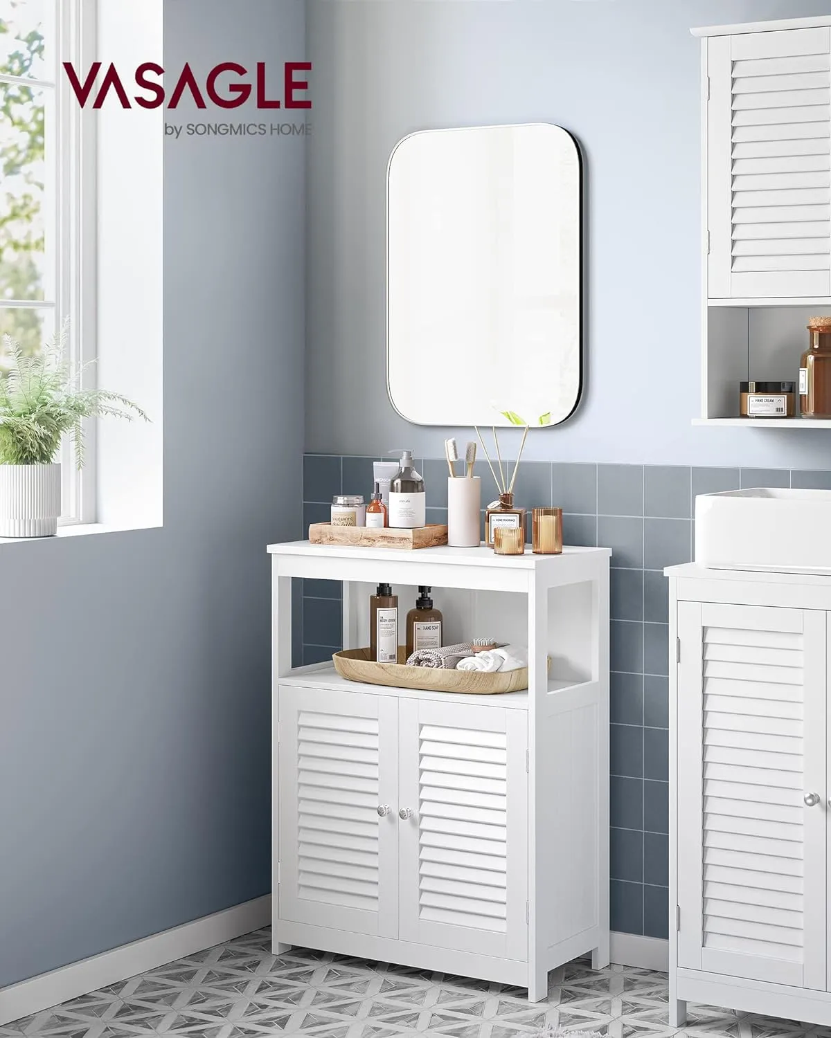 White gloss bathroom floor cabinet store