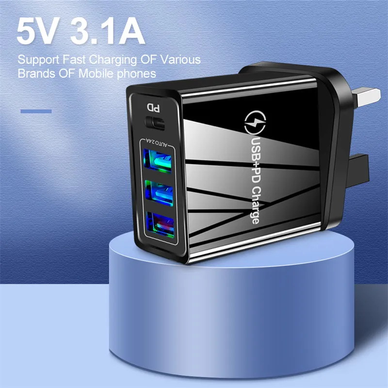 Fast Charging PD 40W usb c type cable with 4 Ports for iPhone, Samsung ...