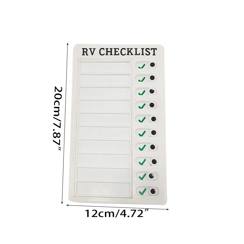 Adjustable RV checklist form Memo Board for Home and Classroom Use