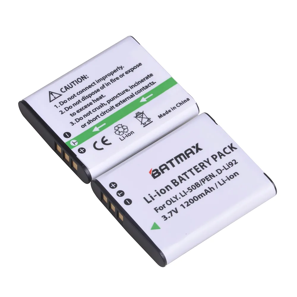 Batmax Li-50B Li50B D-Li92 Battery +LED Dual Charger with Type-C Port ...