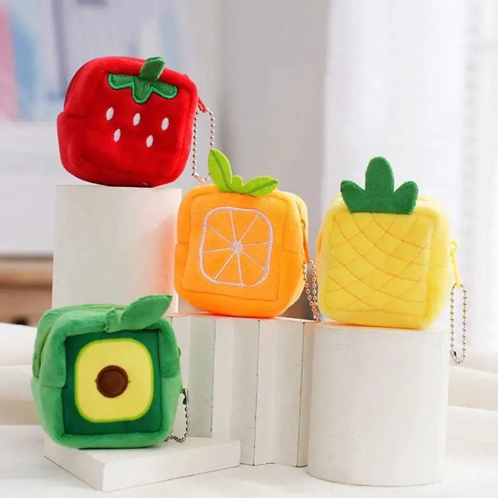 Fruit Shaped Coin Purse Plush Bag Small Pendant Wallet for Children ...