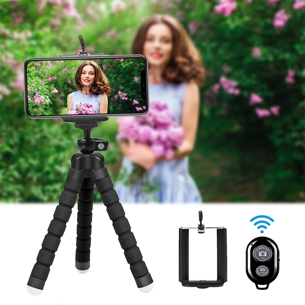 Camera Phone Tripods Portable Adjustable Stand With Mount Clip And ...